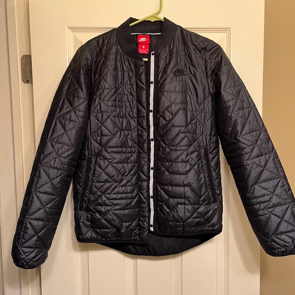 Nike | Jackets & Coats | Nike Quilted Bomber Jacket Black | Poshmark